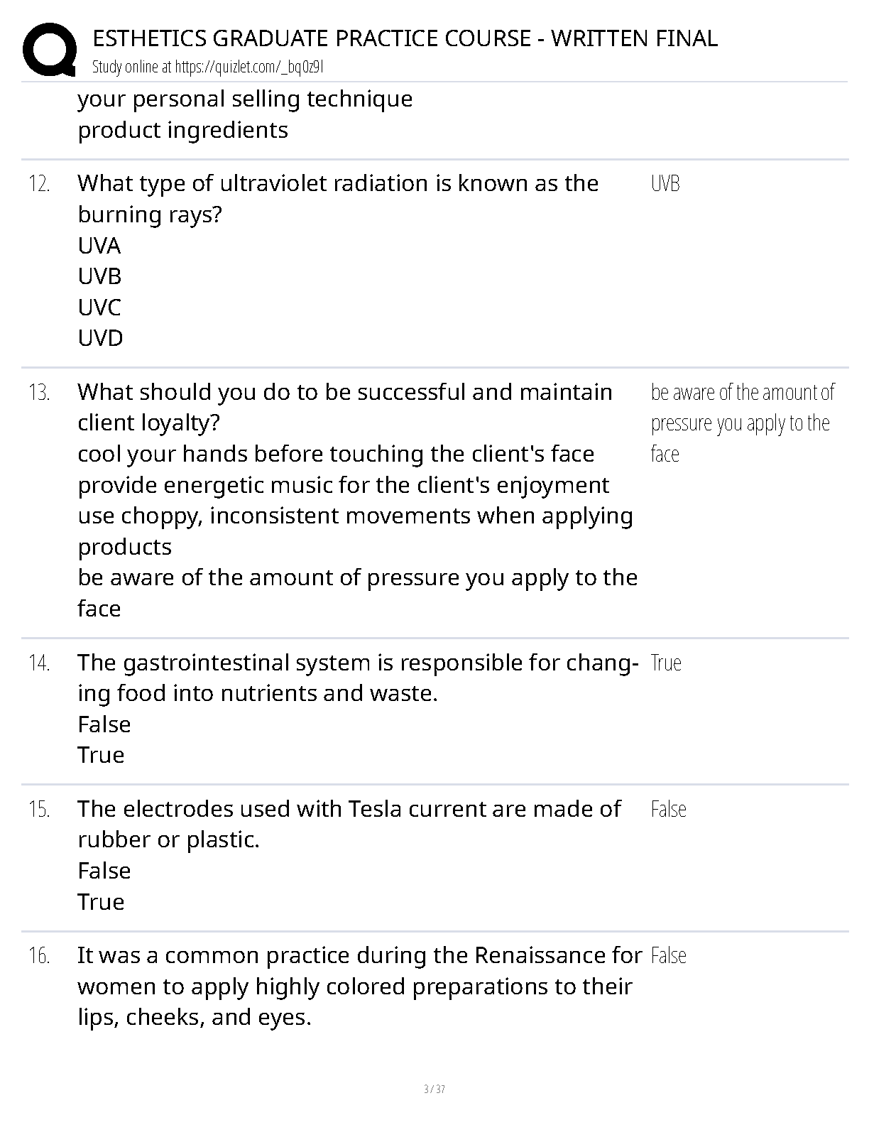 Esthetics Written Final Exam 2025/2026: Complete Test Bank with ...