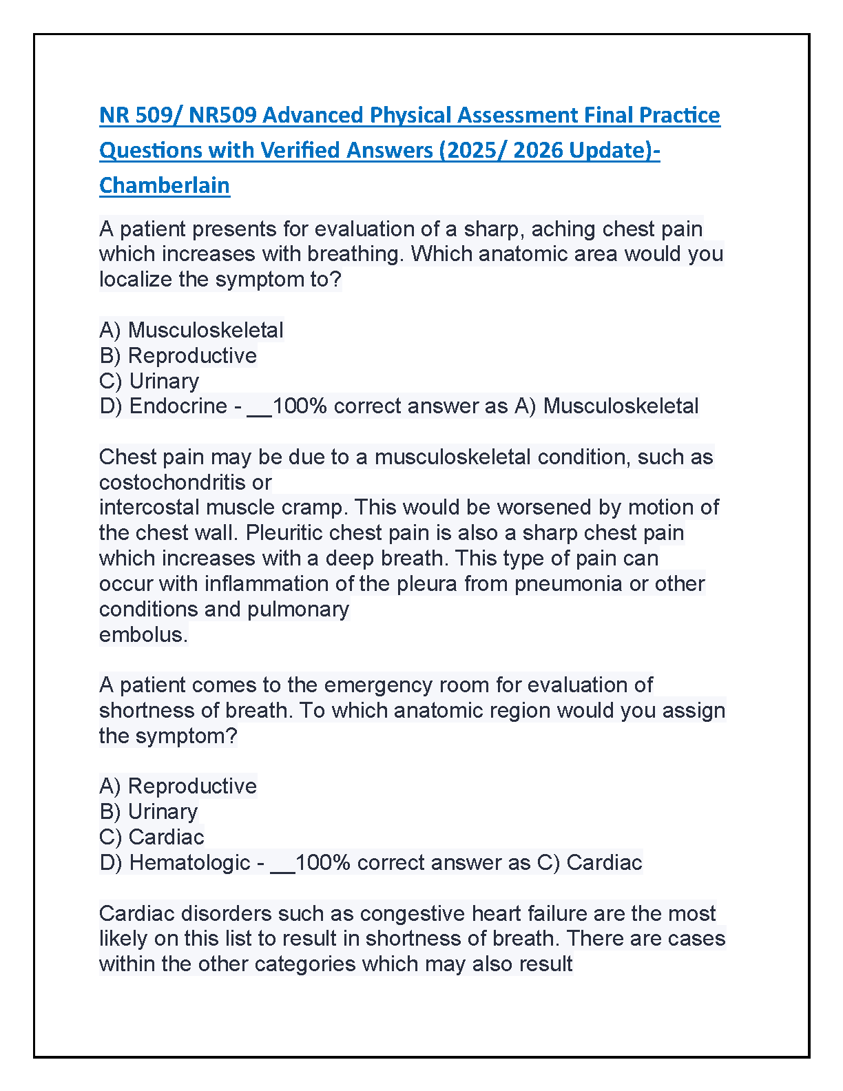 NR 509 Advanced Physical Assessment Final Exam Test Bank (2025/2026 ...