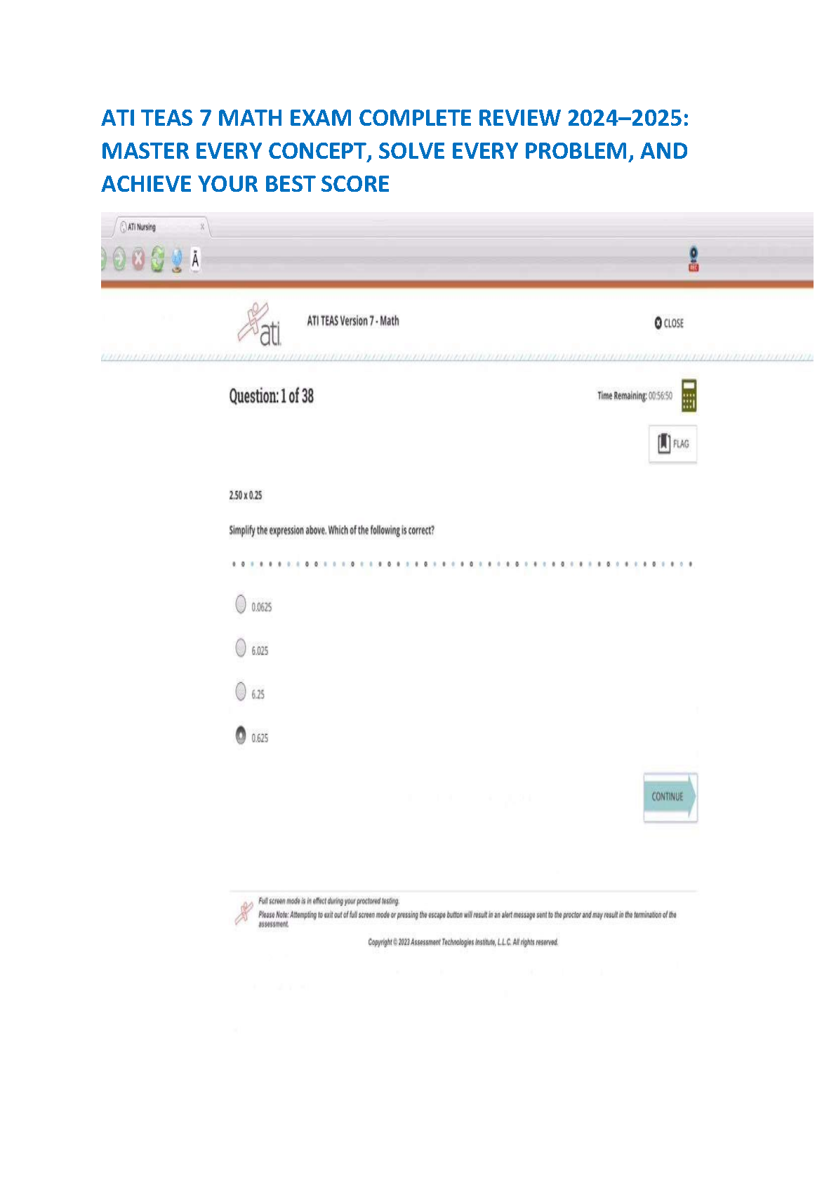 ATI TEAS 7 Math Exam Test Bank: Questions & Answers | 2024-2025 ...