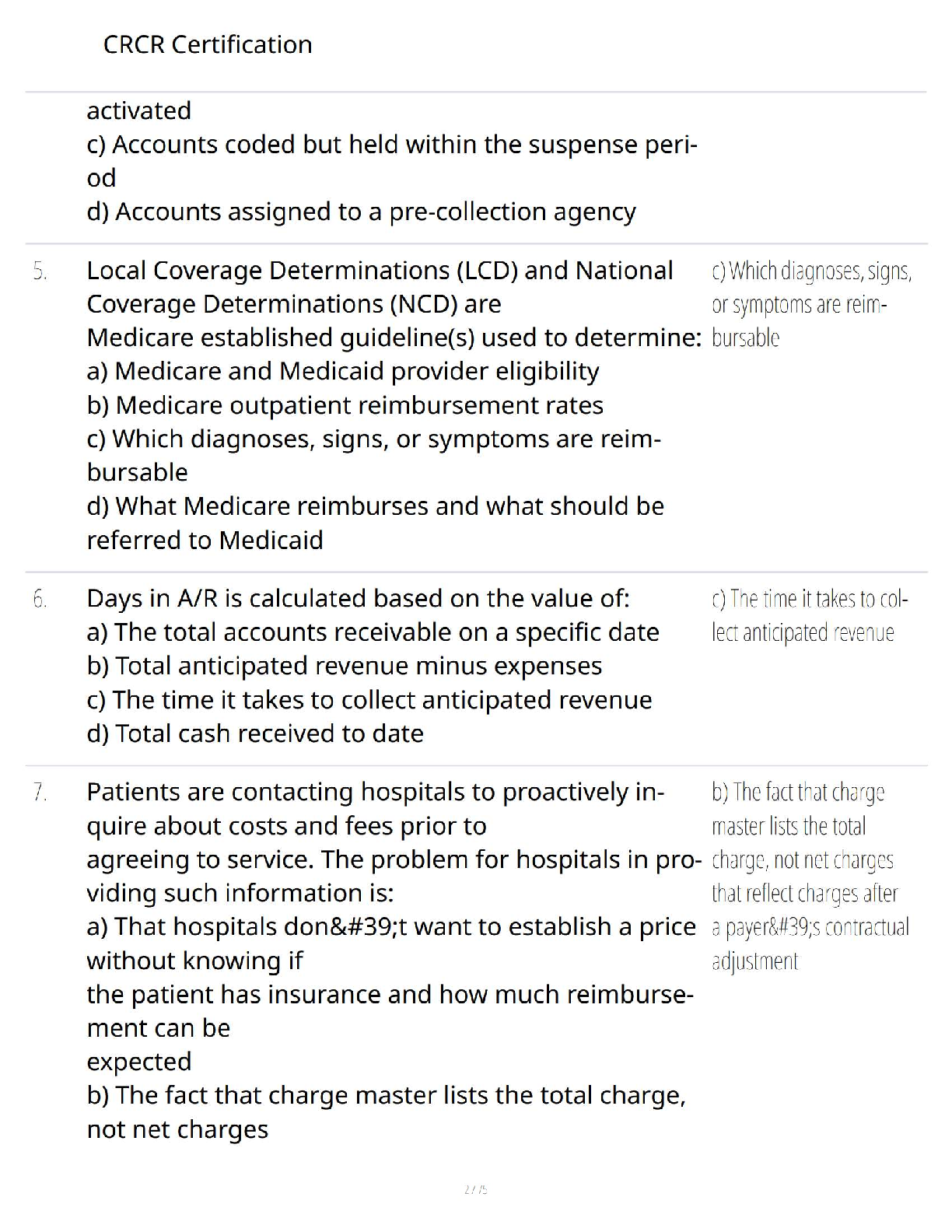 HFMA CRCR Certification Test Bank 2025-2026: The Ultimate Study ...