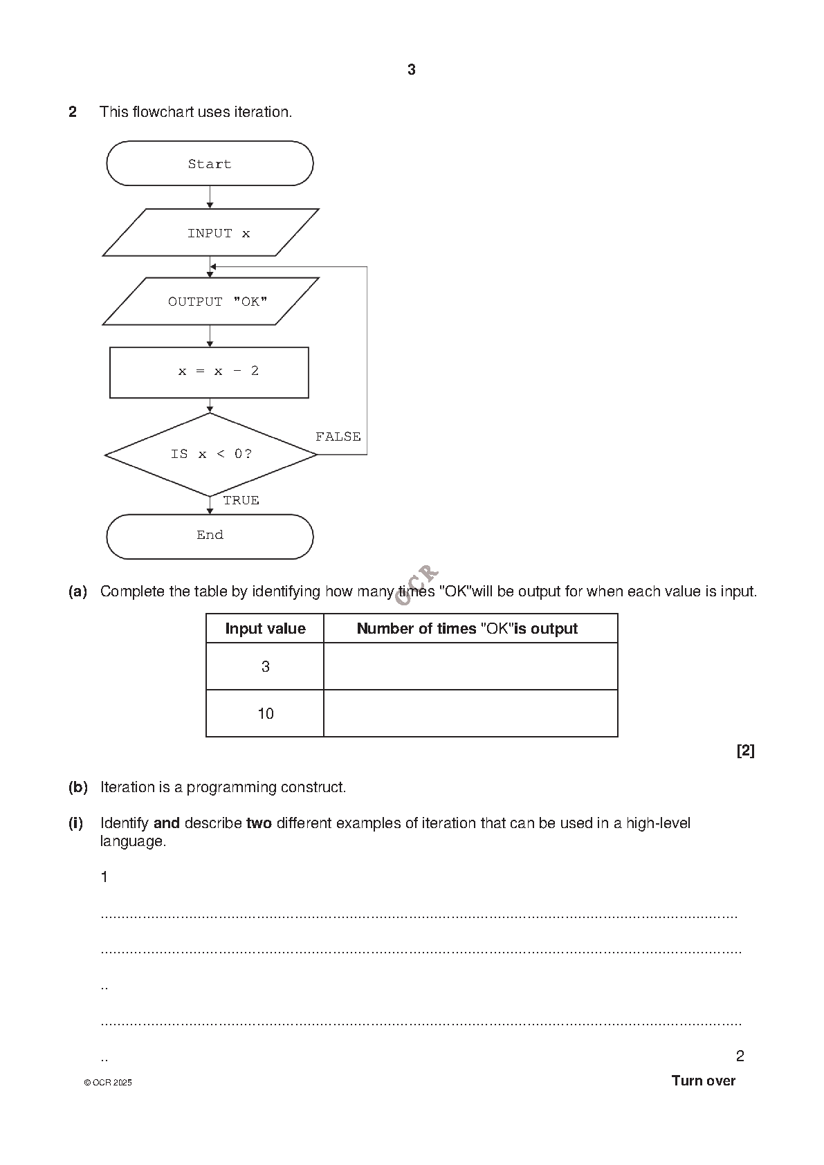 OCR GCSE Computer Science (J277/02) 2025 Question Paper and Mark Scheme ...