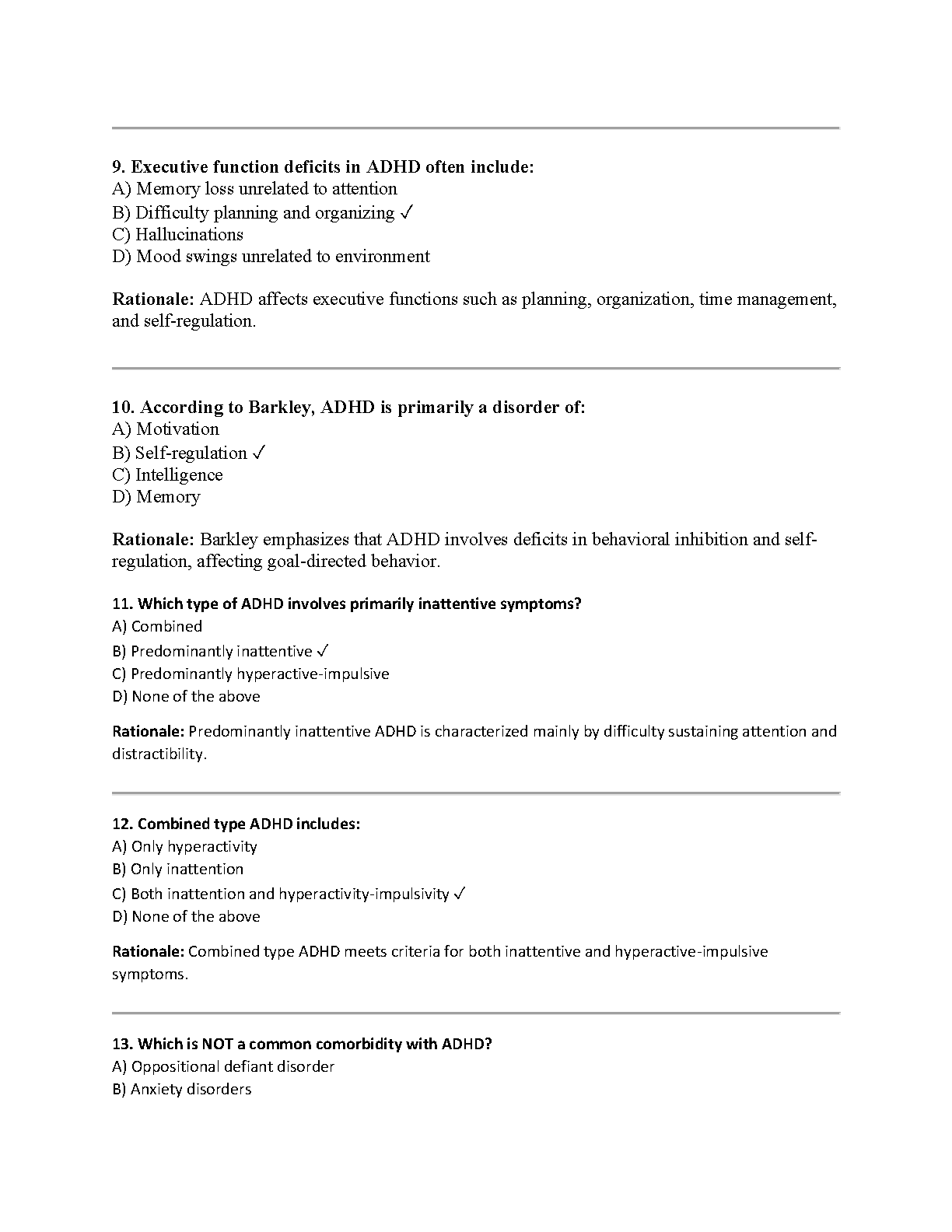 Barkley ADHD FNP Certification Exam Test Bank 2025-2026: 150+ Questions ...