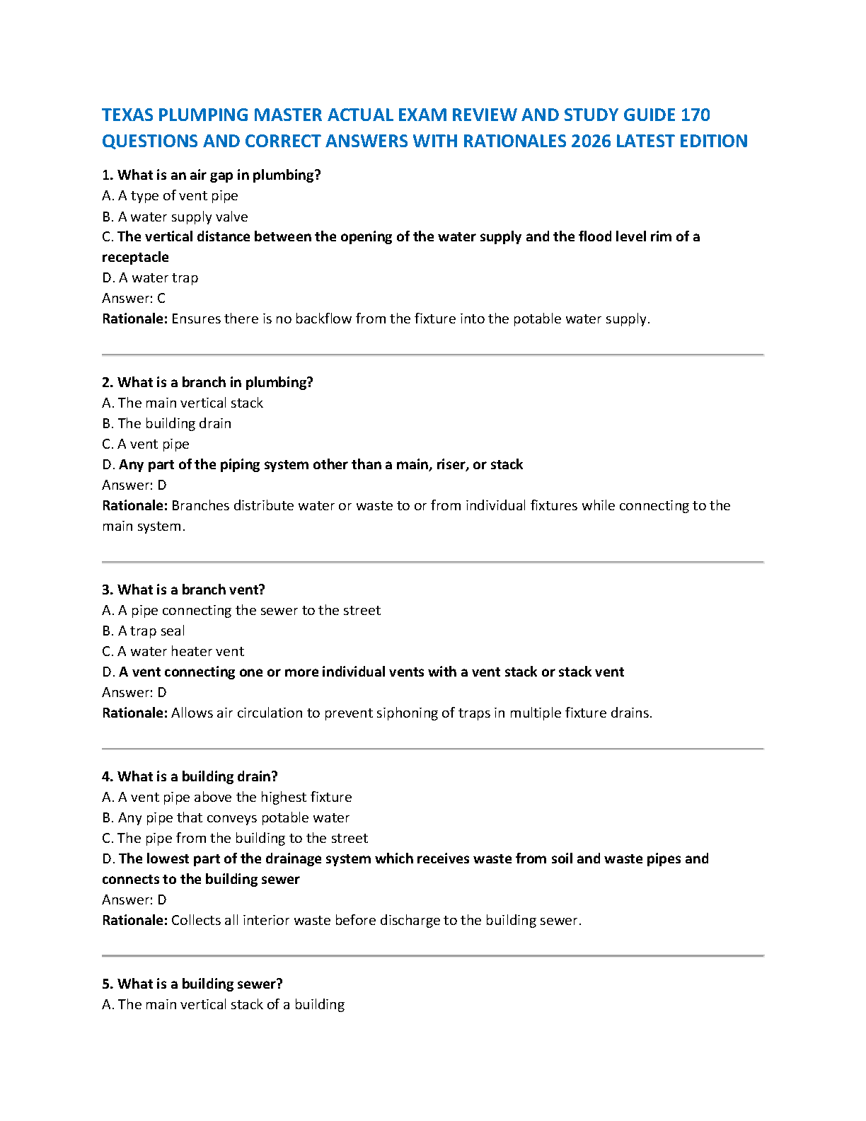 Pass Your Texas Plumbing Master Exam 2026: The Ultimate Study Guide ...