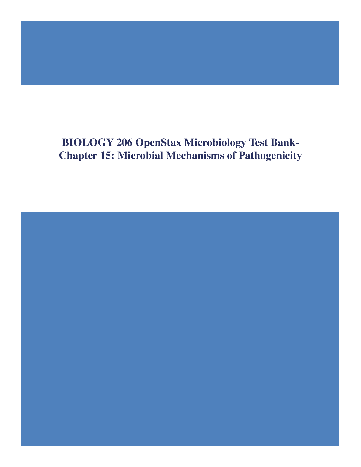 BIOLOGY 206 OpenStax Microbiology Test Bank - Chapter 15: Microbial ...