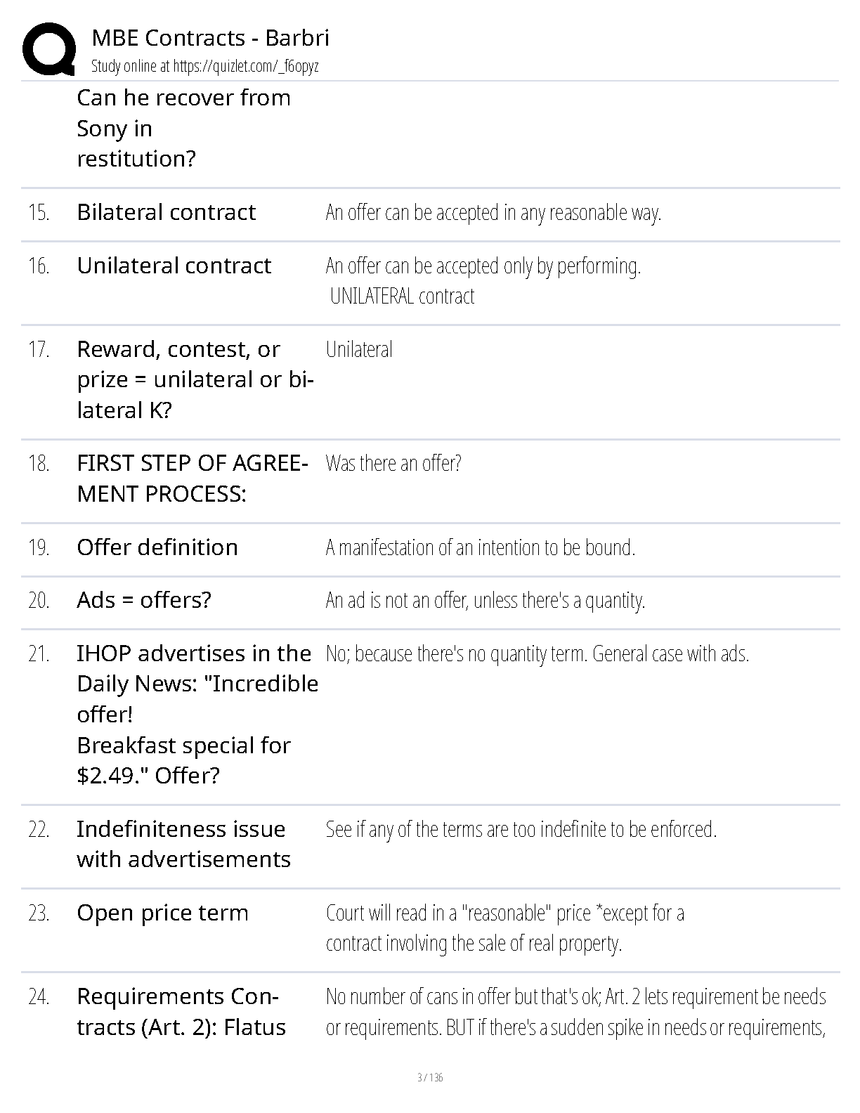 Barbri MBE Contracts Test Bank: Updated 2025/2026 Q&A Study Guide to ...
